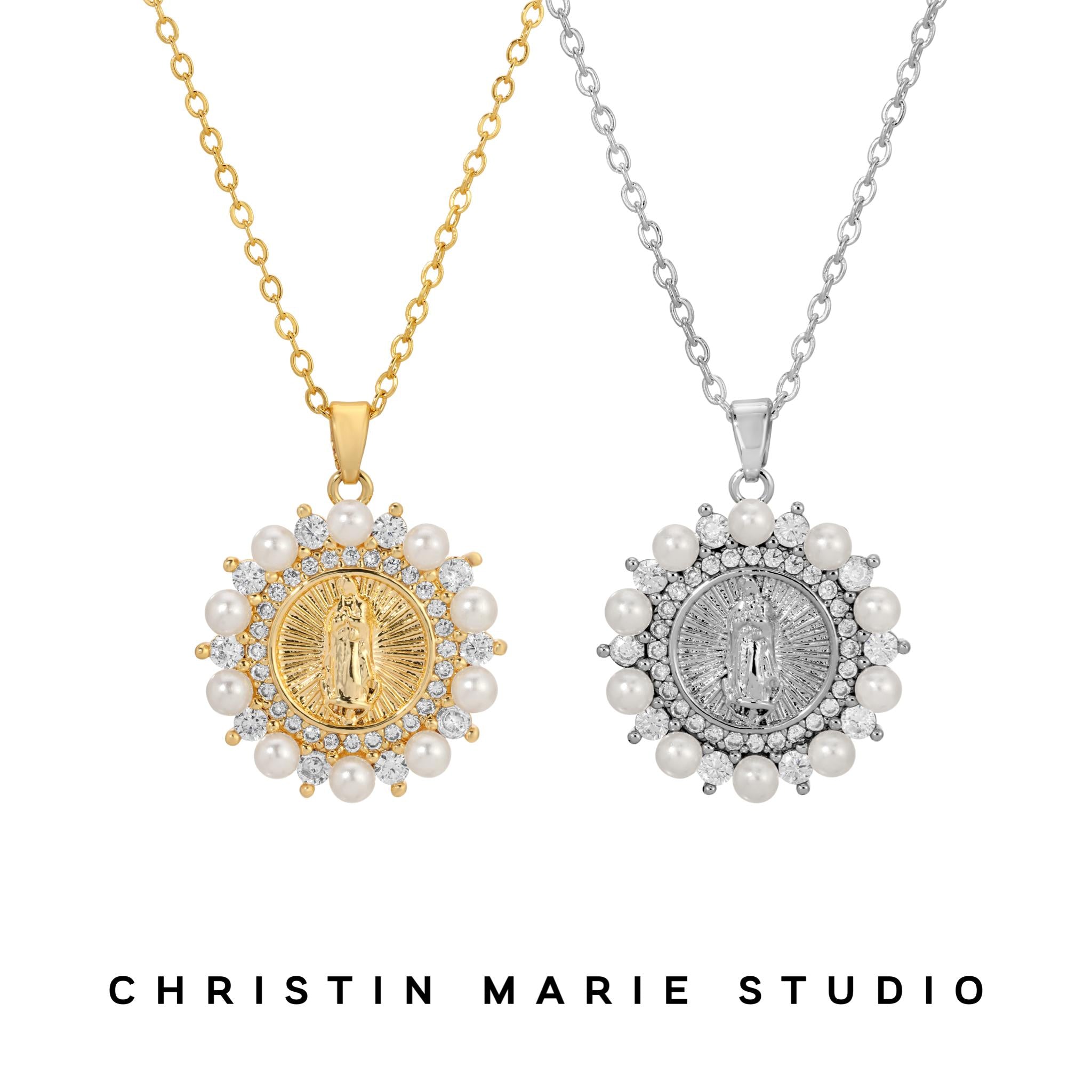 Divinity Pearl Necklace (Virgin Mary) – Christin Marie Studio