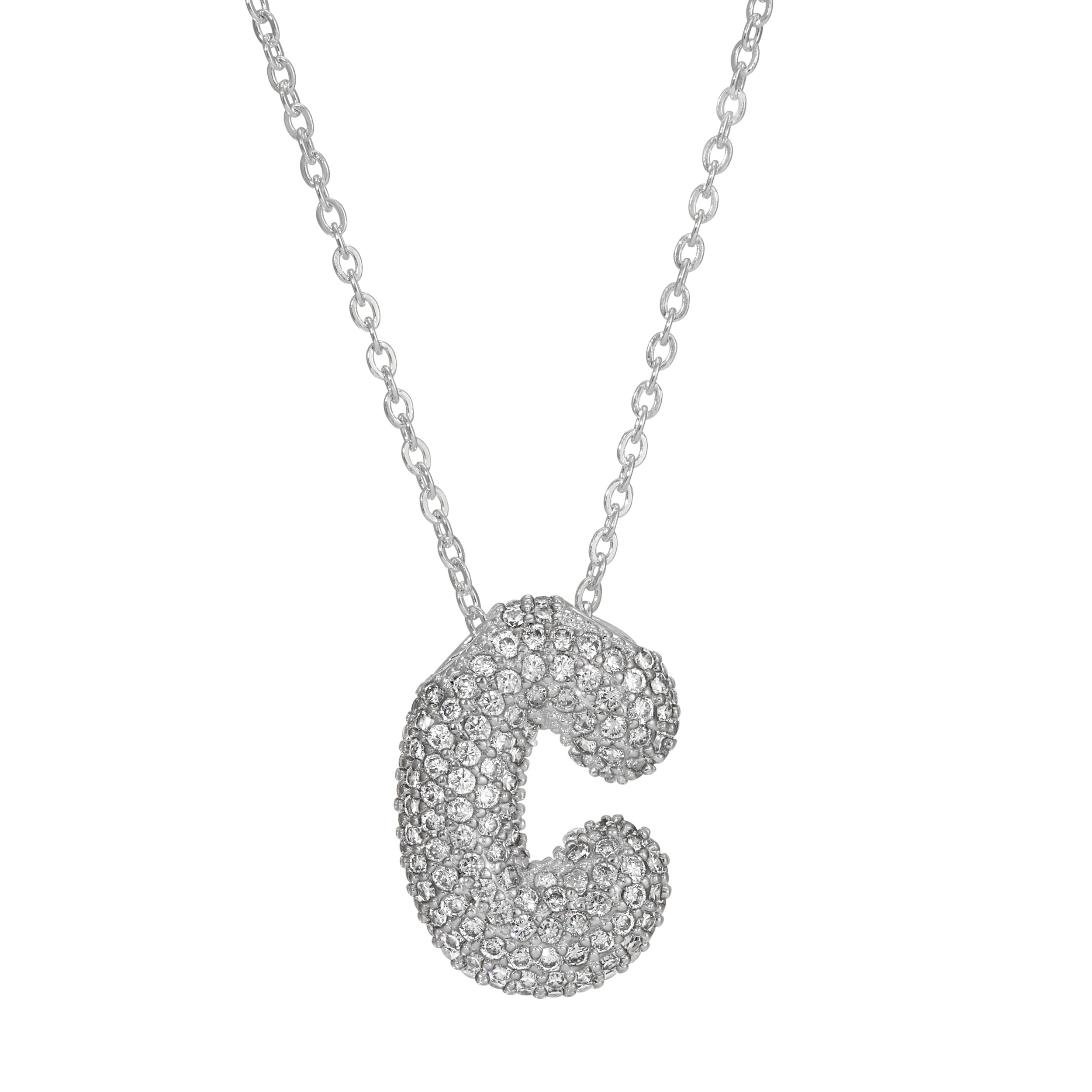Icy Bubble Letter Necklace Bright Silver (N-Z) – Christin Marie Studio