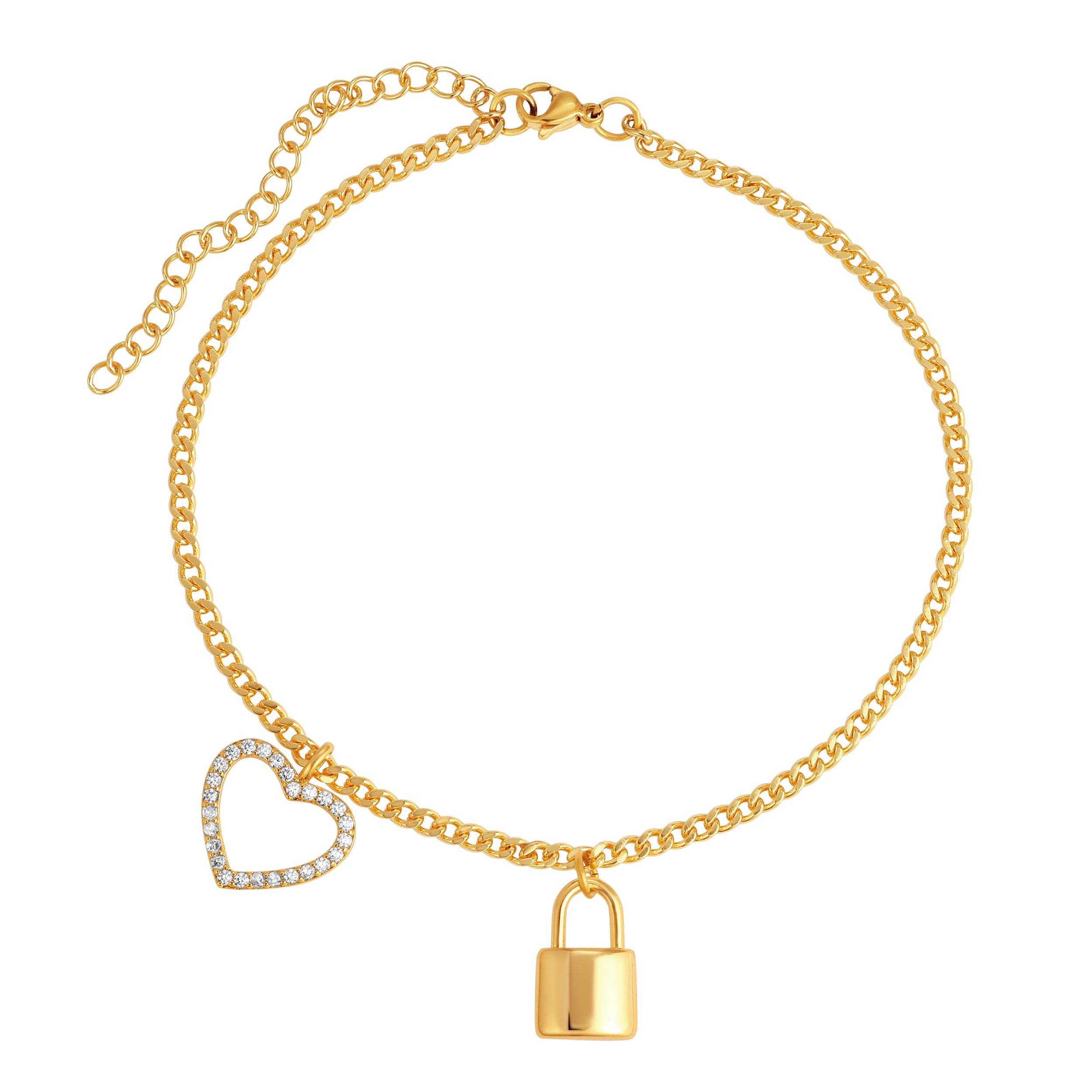 Heart On Lock Anklet – Christin Marie Studio